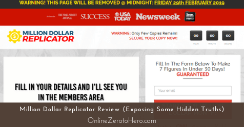 Million Dollar Replicator Review (Exposing Some Hidden Truths)